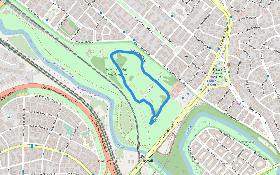 Parco Valle dell'Aniene Camminare e correre - Roma, Italia | Pacer