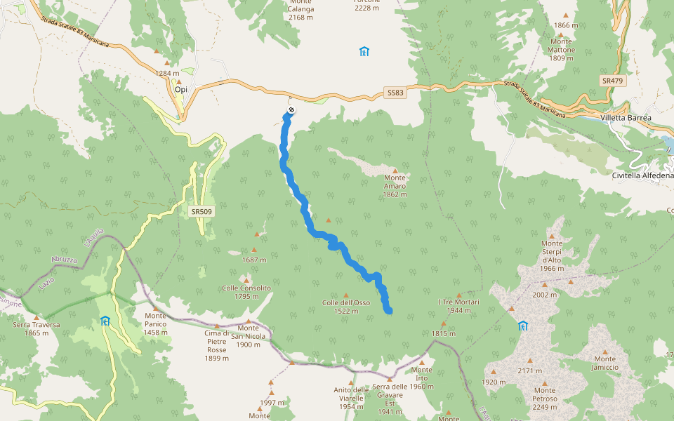 Route F2 Hiking Trail - Opi, L'Aquila, Italy | Pacer