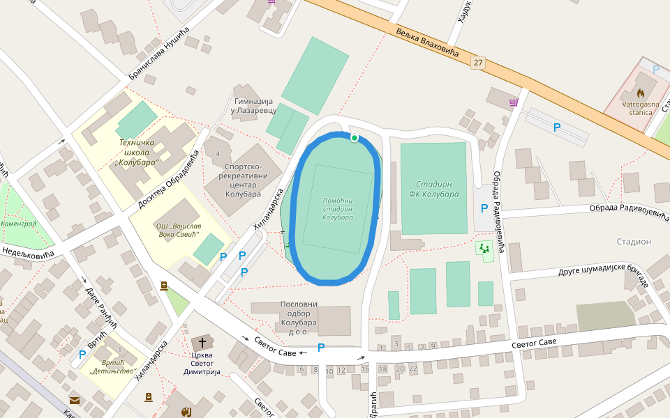 The old hall Walking And Running Trail - Lazarevac, Vojvodina | Pacer