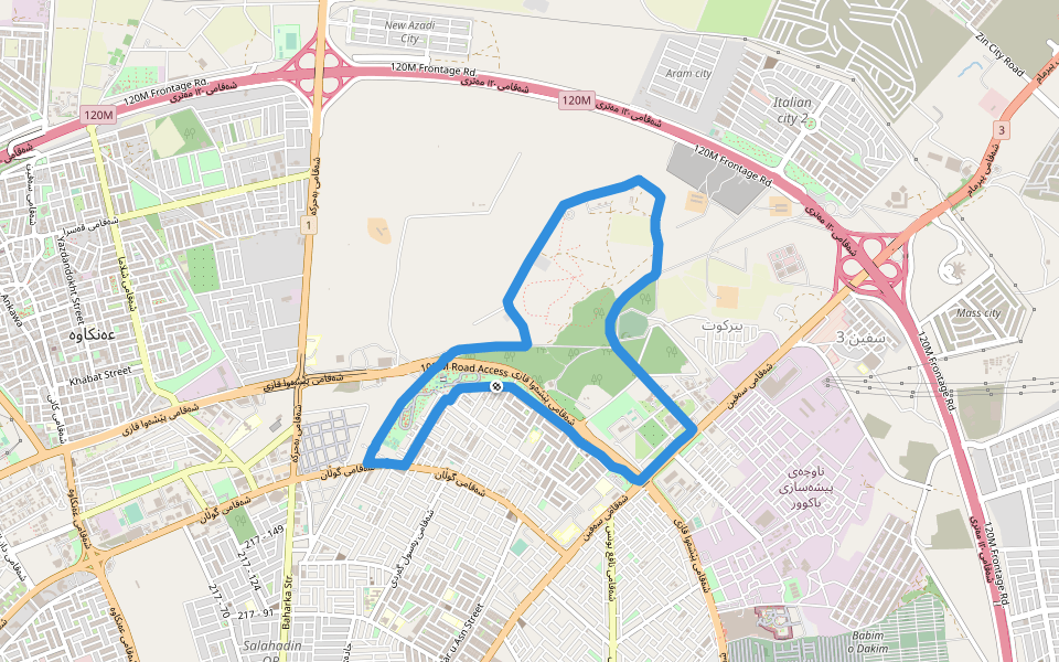 Peshmerga park in Erbil Governorate | Walking Map