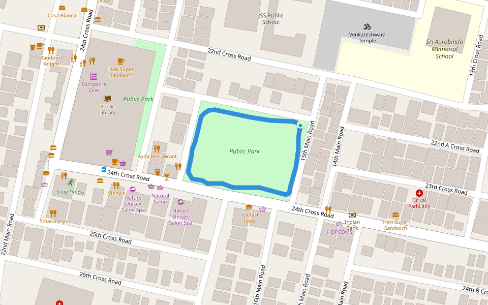Parque público in Karnataka | Walking Map