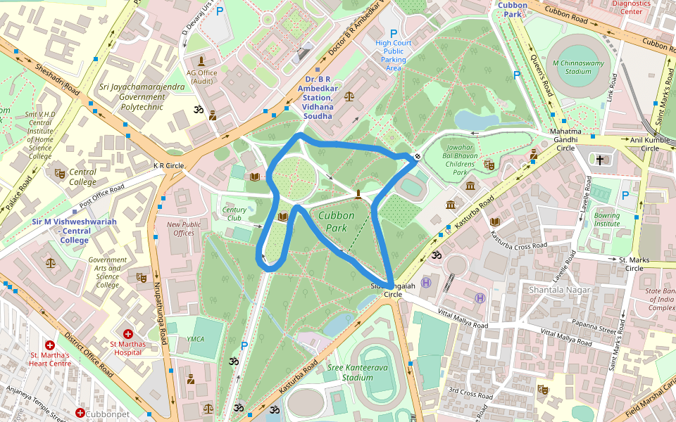 Cubbon Park Walking and Running - Gandhi Nagar, Bangalore, India | Pacer