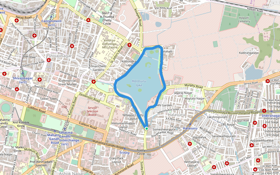 Halasuru lake in Karnataka | Walking Map