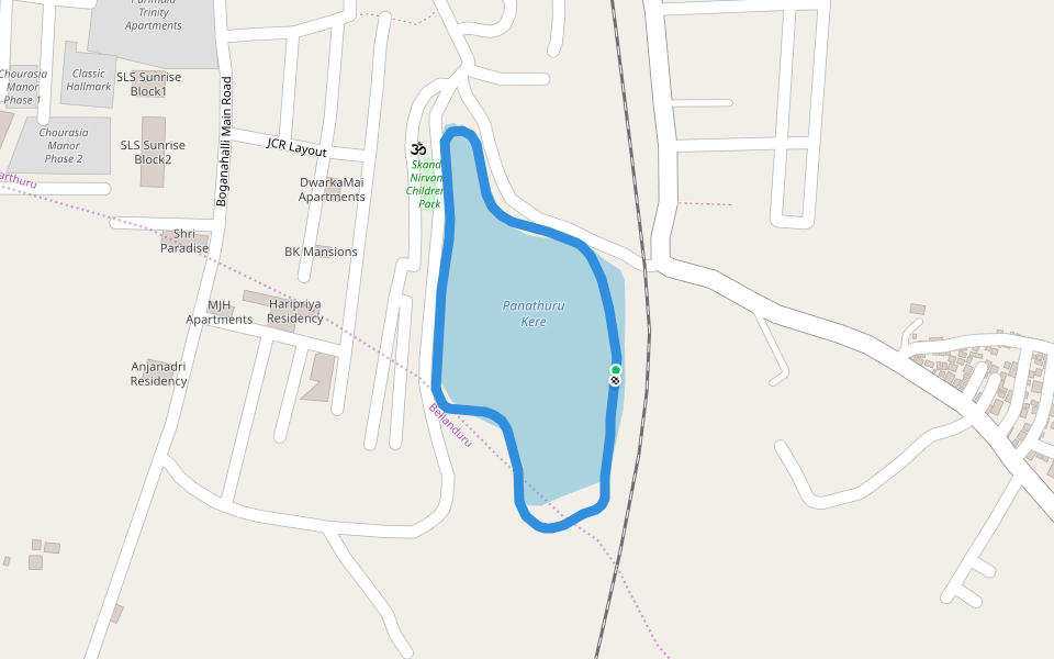 Panathuru Kere in Karnataka | Walking Map