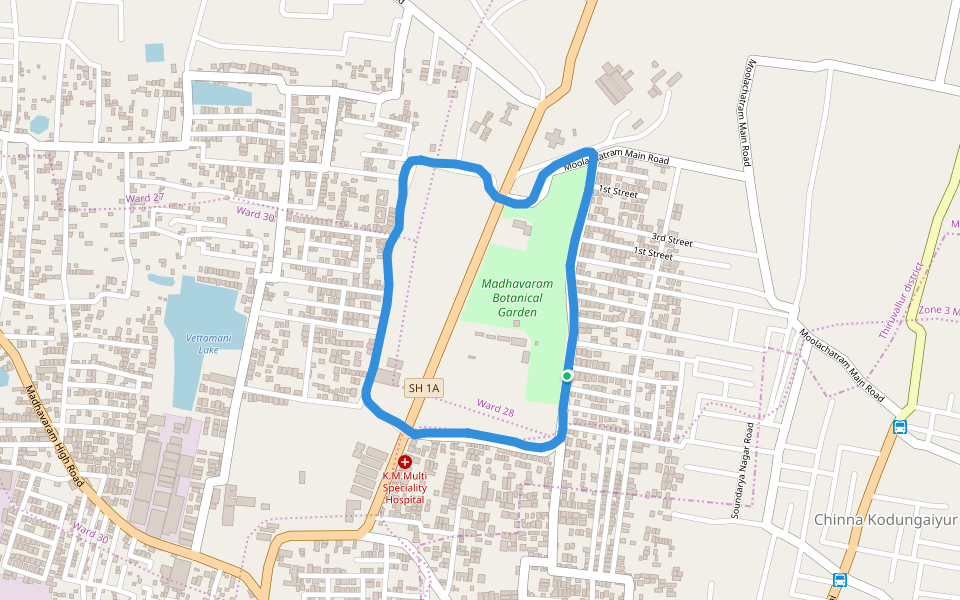 Madhavaram Botanical Garden in Tamil Nadu | Walking Map