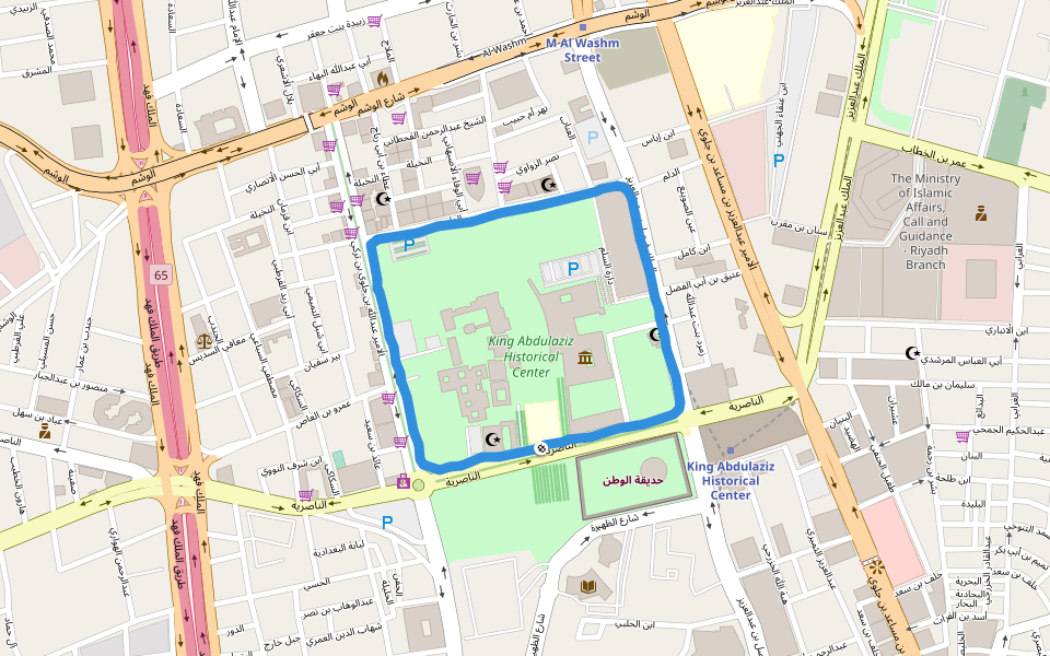King AbdulAziz Historical Center Park in Riyadh Province | Walking Map