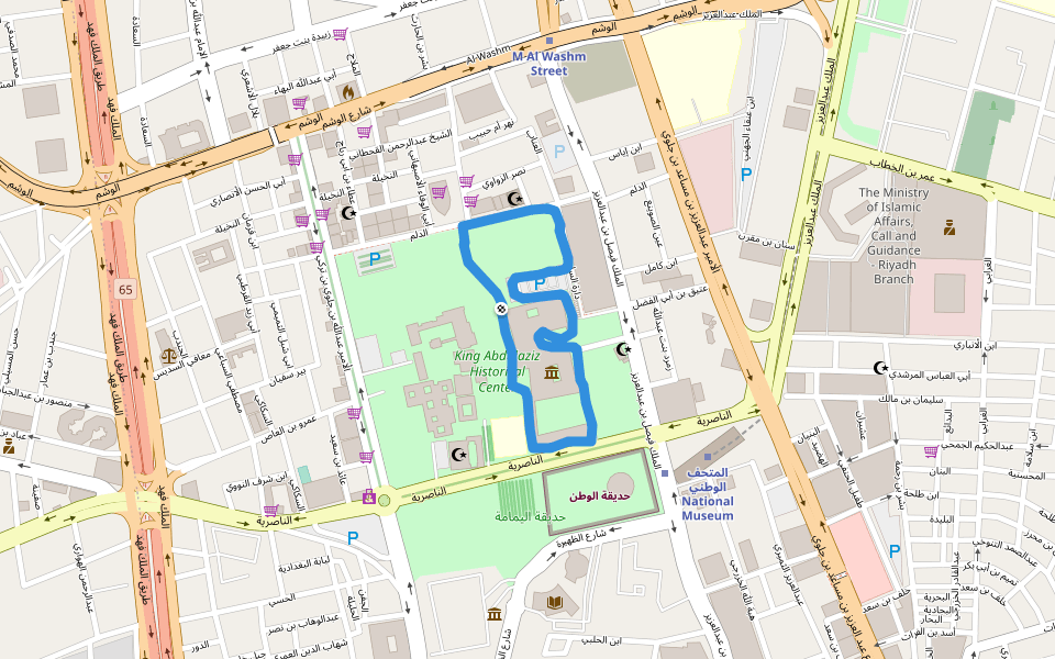 King AbdulAziz Historical Center Park in Riyadh Province | Walking Map