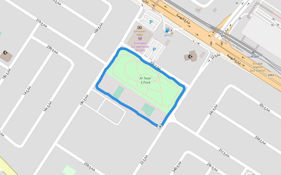 Al Twar 3 Park in Dubai | Walking Map