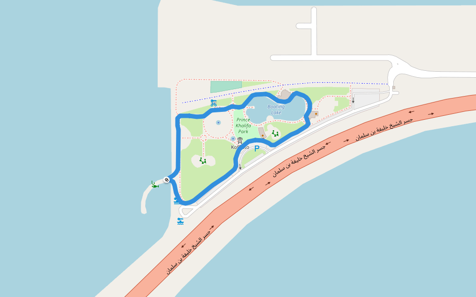 Boating Lake in Muḥāfaẓat al-Muḥarraq | Walking Map
