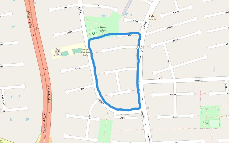 Kharazm Park in Tehran Province | Walking Map