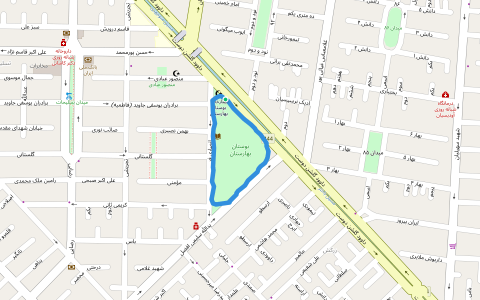 Baharestan Park in Tehran Province | Walking Map