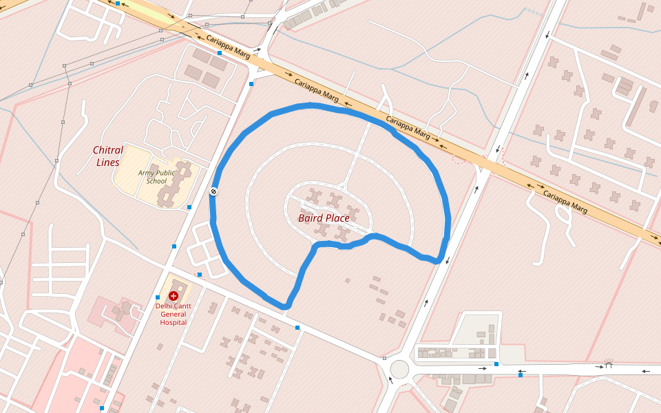 Baird Place in Delhi | Walking Map