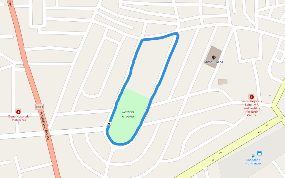 Roshan Ground in Punjab | Walking Map