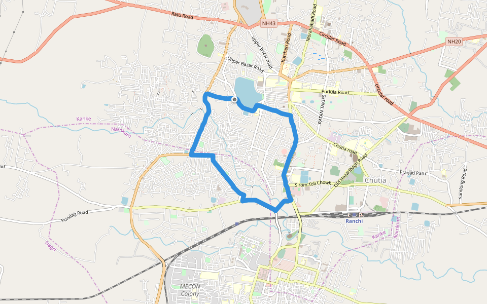 Lago Ranchi (Bada Talab) in Jharkhand | Walking Map