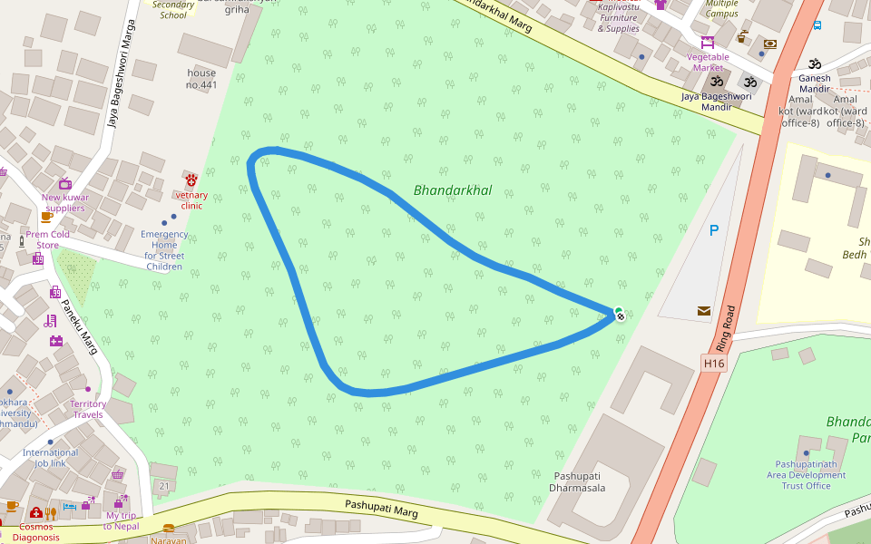 Bhandarkhal in Bagmati Province | Walking Map