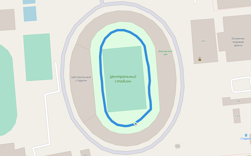 Central Stadium in Almaty | Walking Map
