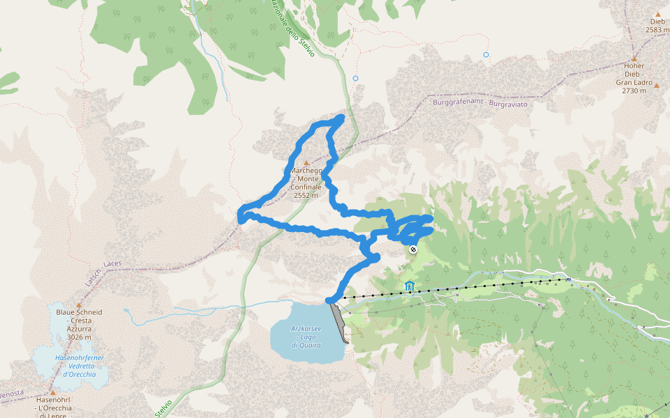 Marchegg Monte Confinale - Kuppelwieseralm | Walking Map