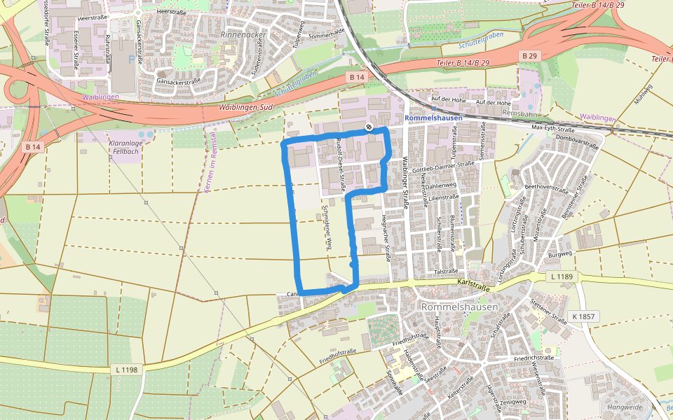 Long fields III in Baden-Württemberg | Walking Map