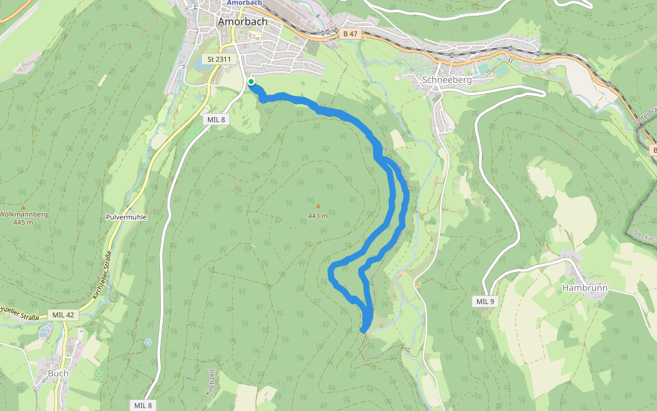 Höhbergweg in Bayern | Walking Map
