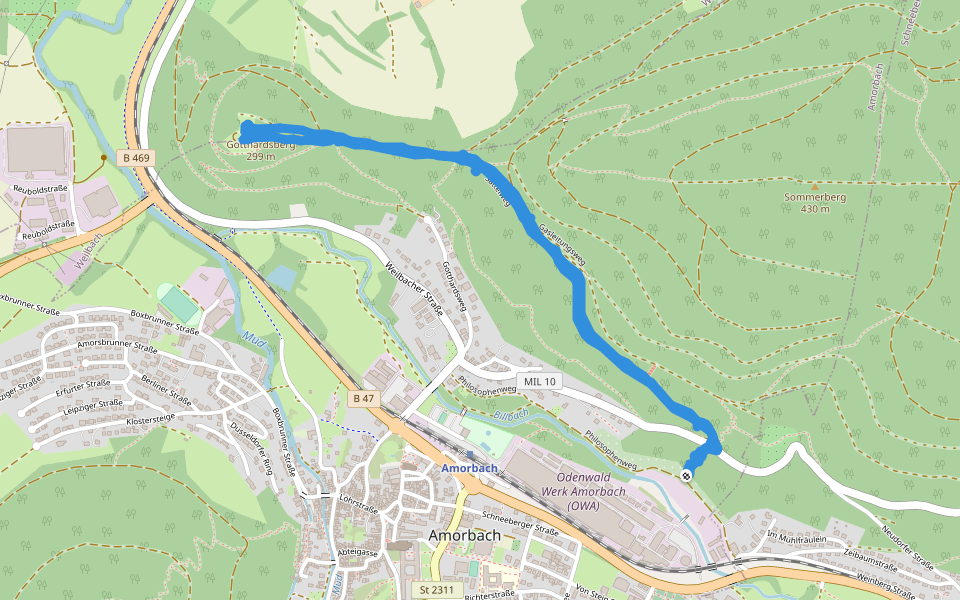 Sattelweg 등산로 - Amorbach, 바이에른 주, 독일 | Pacer