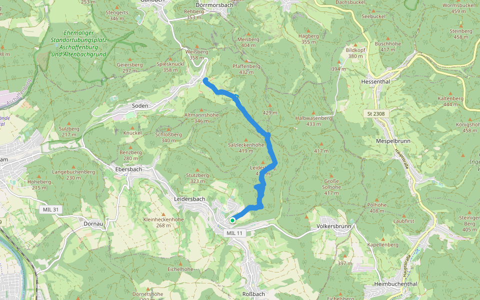 Leiderberg Wanderweg - Leidersbach, Bayern, Deutschland | Pacer