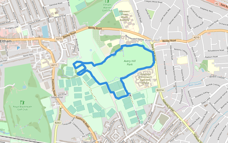 Avery Hill Park in England | Walking Map