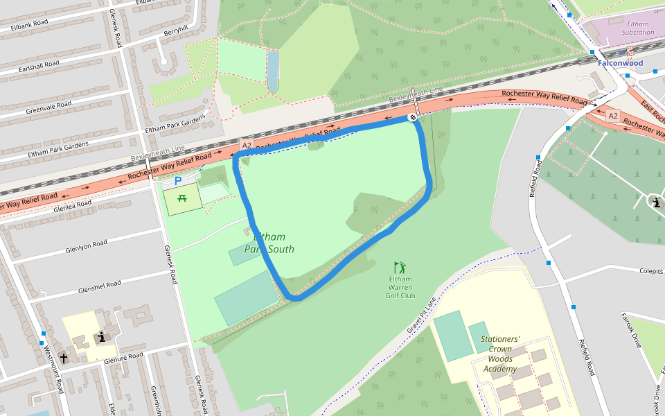 Eltham Park South Walking and Running - London, England | Pacer