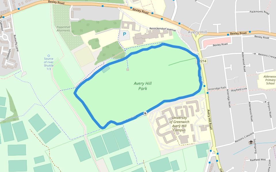 Avery Hill Park in England | Walking Map