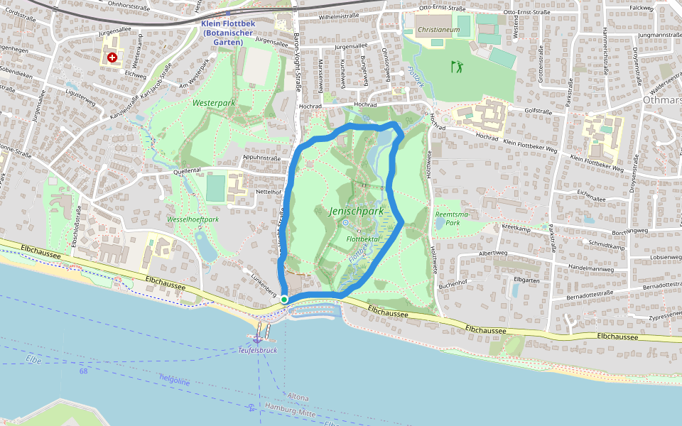 Jenisch Park in Hamburg | Walking Map