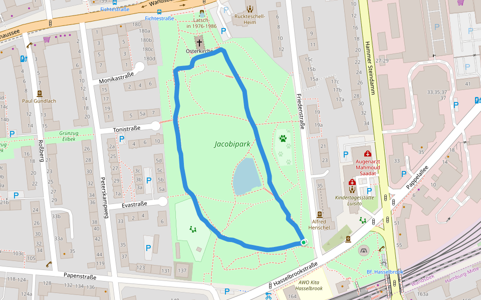 Jacobi Park in Hamburg | Walking Map