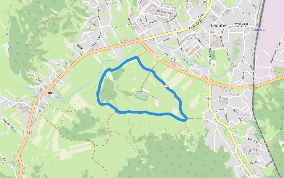 Jumping center below Sekirica in Logatec | Walking Map