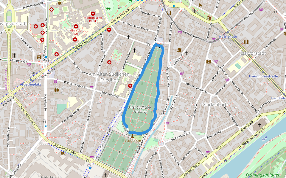 Old southern cemetery Walking And Running Trail - Munich, Bavaria ...