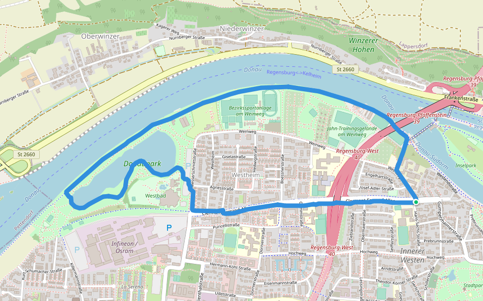 Donaupark Walking and Running - Regensburg, Bayern | Pacer