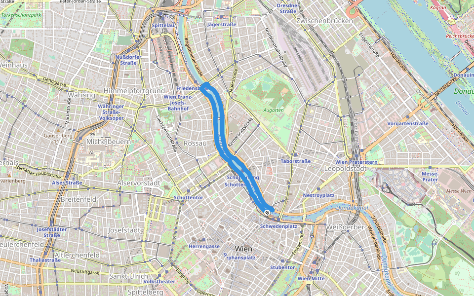 Danube Canal in Wien | Walking Map