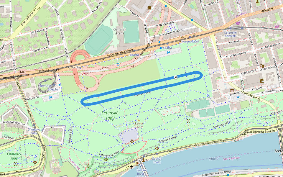 Letna park in Prague | Walking Map