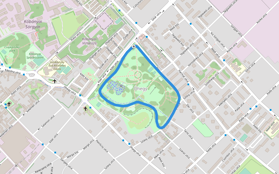Old mountain park in Budapest | Walking Map