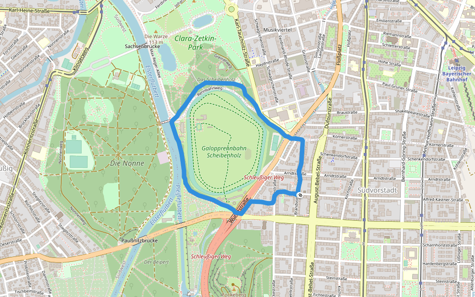 Racecourse disc wood in Sachsen | Walking Map