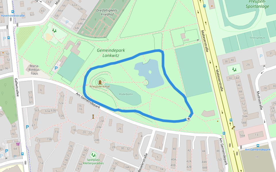 Lankwitz municipal park in Berlin | Walking Map