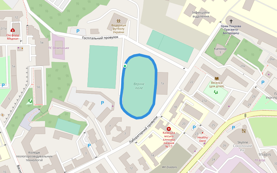 The upper field in Kyiv | Walking Map