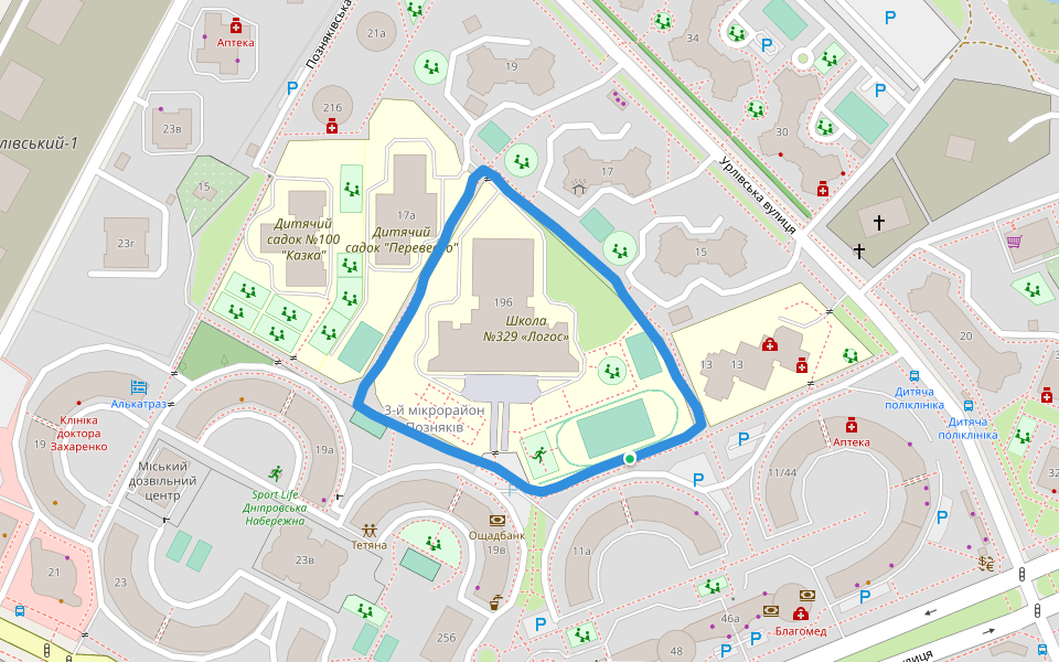 School №329 «Logos» in Kyiv | Walking Map