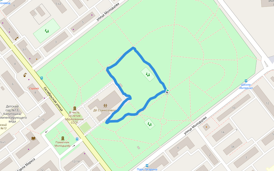 Parque Gagarin in Ryazanskaya oblast' | Walking Map