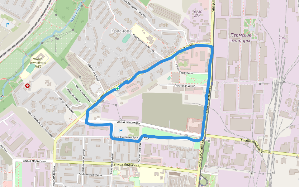 Aviateurs carrés Sentier pédestre - Perm, Kraï de Perm, Russie | Pacer