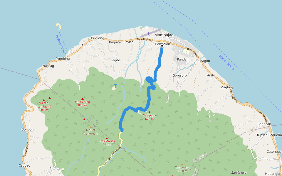 Mambajao - Itum Road in Northern Mindanao | Walking Map