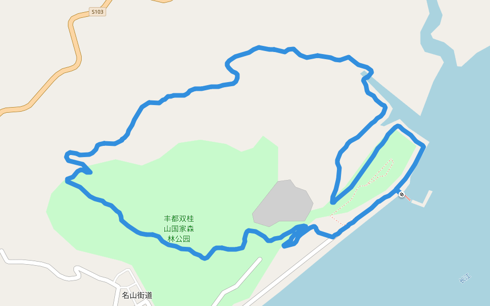 Fengdu Shuangguishan National Forest Park in Chong Qing Shi | Walking Map