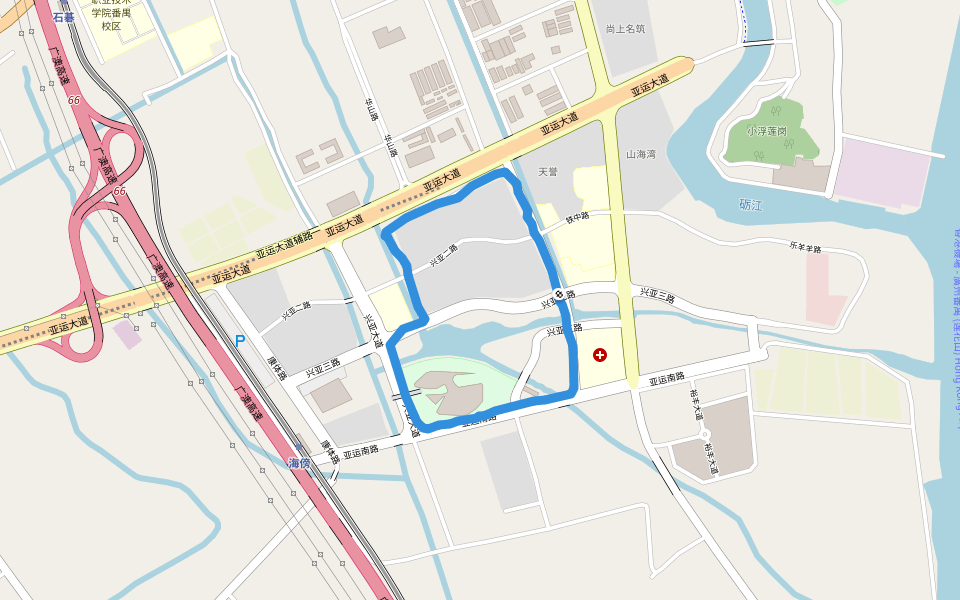 Guangzhou Asian Games City Gymnasium in Guang Dong Sheng | Walking Map