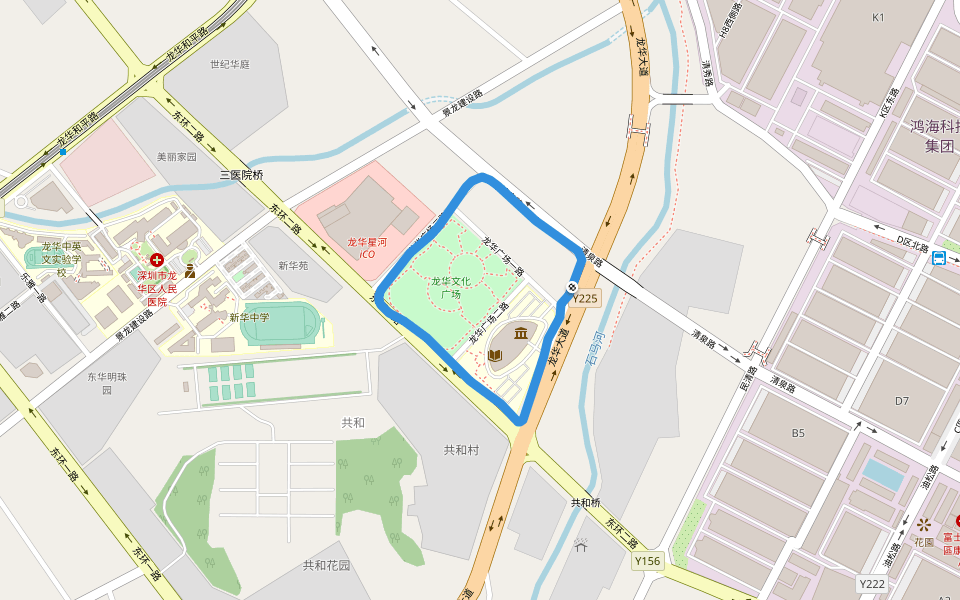 Longhua Cultural Plaza in Guang Dong Sheng | Walking Map