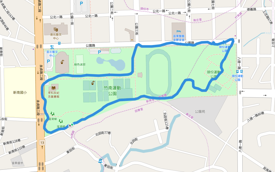 Zhunan Sports Park in Miaoli County | Walking Map