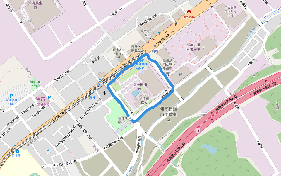 Hon Hai Dingpu Factory in New Taipei City | Walking Map