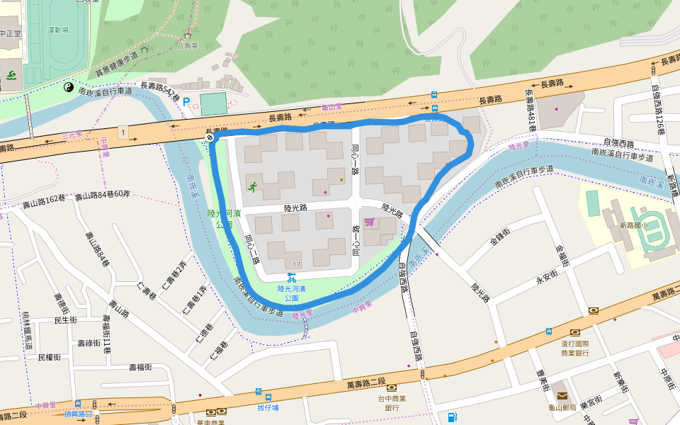 Luguang Riverside Park in Taoyuan City | Walking Map