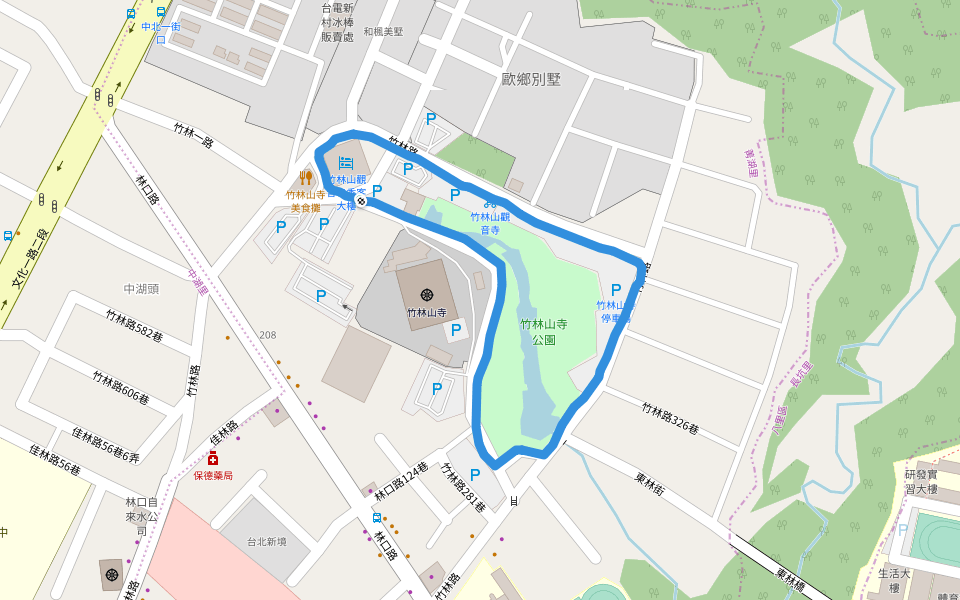 Bamboo forest mountain temple park in New Taipei City | Walking Map